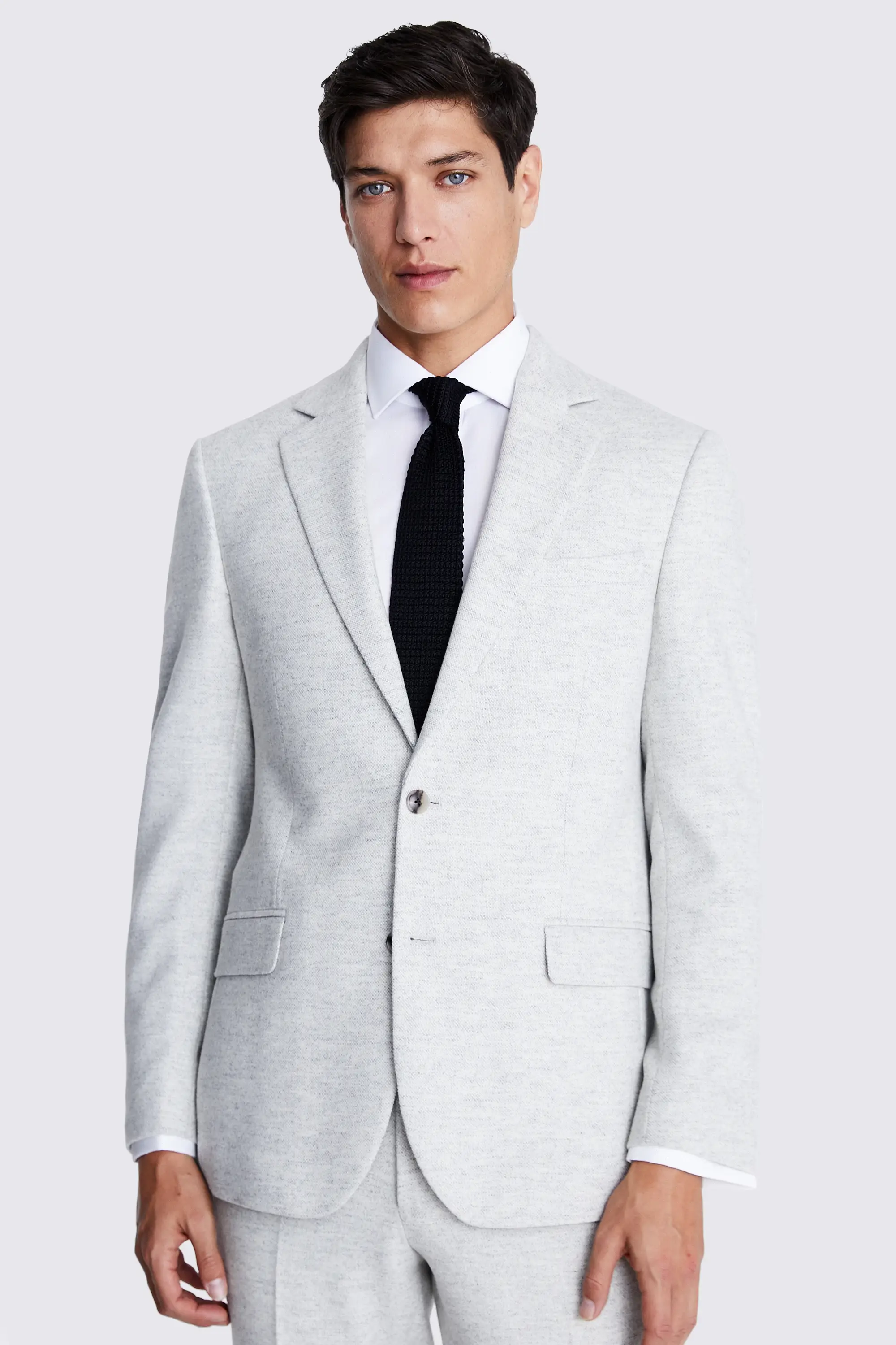 Tailored Fit Light Grey Donegal Jacket - Moss | The men's suits ...